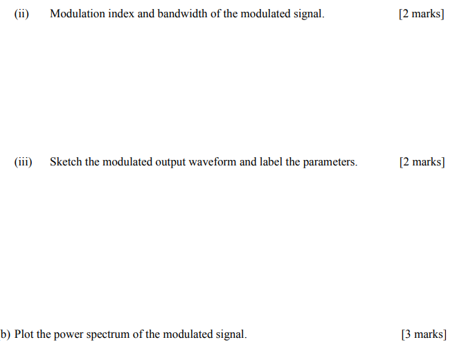 Solved The message signal and carrier signal of an AM | Chegg.com