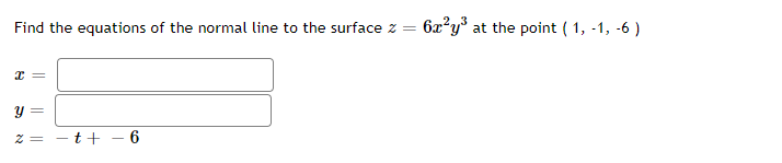 Solved Find the equations of the normal line to the surface | Chegg.com