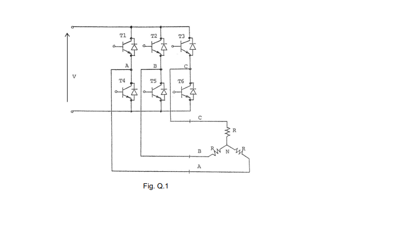 Solved A three-phase six-step transistor inverter supplying | Chegg.com