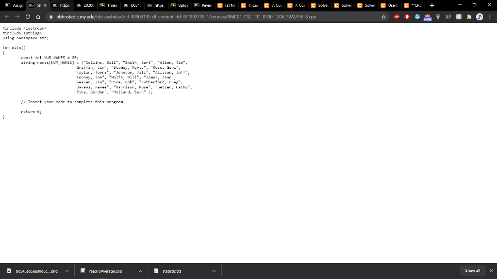 Solved Attached Files: C++ Coding Pr8-8.cpp (718 B) | Chegg.com