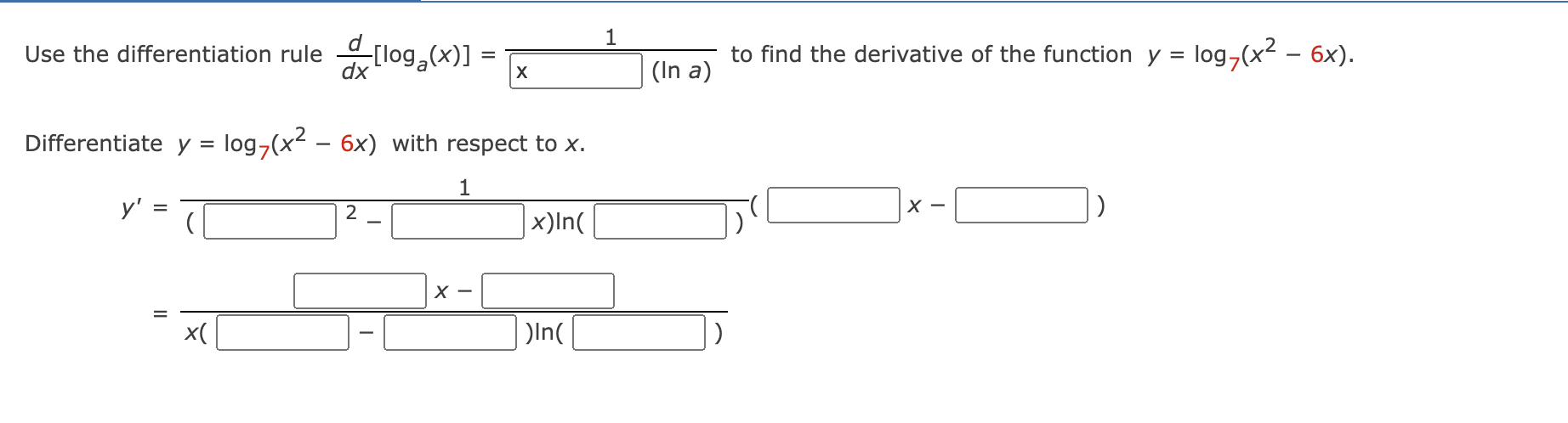 Solved Use the differentiation rule dxd[loga(x)]=⋅1(lna) to | Chegg.com