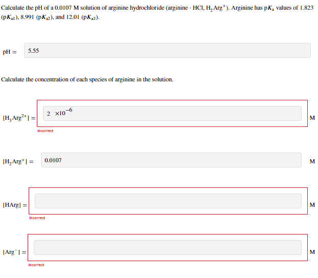 Solved Calculate the pH of a 0.0107M solution of arginine | Chegg.com