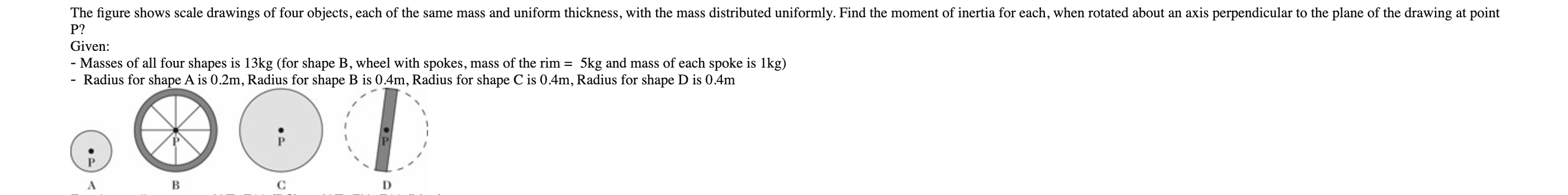 Solved The figure shows scale drawings of four objects, each | Chegg.com