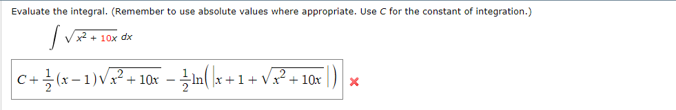 Solved Evaluate the integral. (Remember to use absolute | Chegg.com