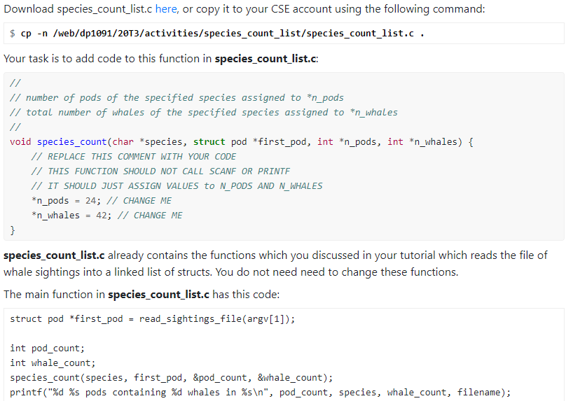 Solved // // Starting code for COMP1511 lab | Chegg.com