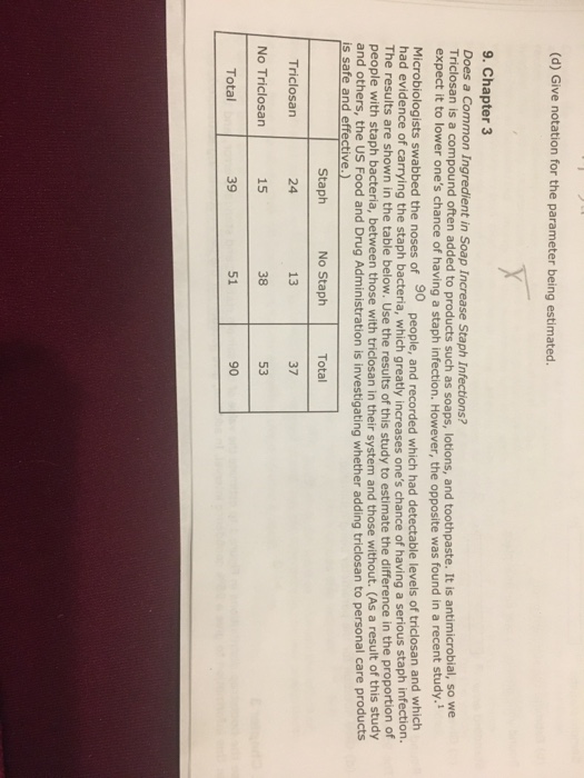 Solved (d) Give notation for the parameter being estimated. | Chegg.com