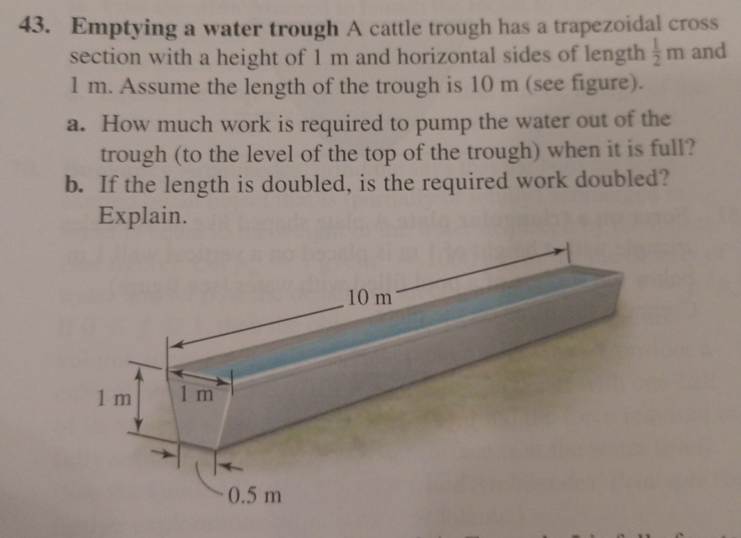 43. Emptying a water trough A cattle trough has a | Chegg.com