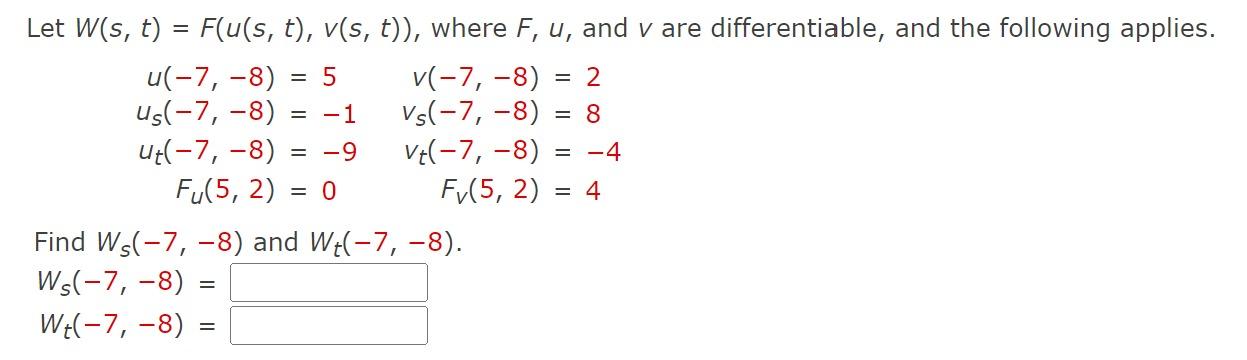 Solved Let W S T F U S T V S T Where F U And V Are
