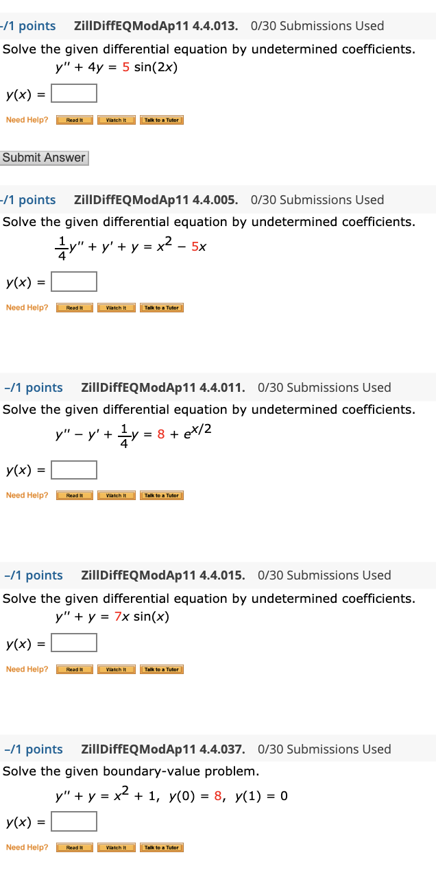 Solved -/1 points ZillDiffEQModAp 11 4.4.013.0/30 | Chegg.com