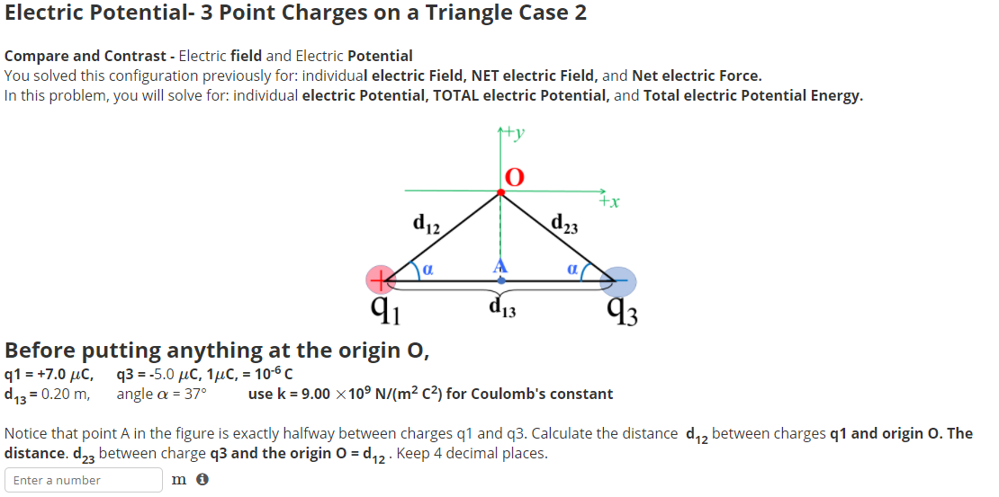 Solved Electric Potential- 3 Point Charges on a Triangle | Chegg.com