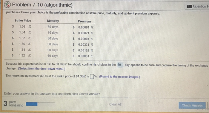 Solved Problem 7-10 (algorithmic) i-Question Help * Arthur | Chegg.com