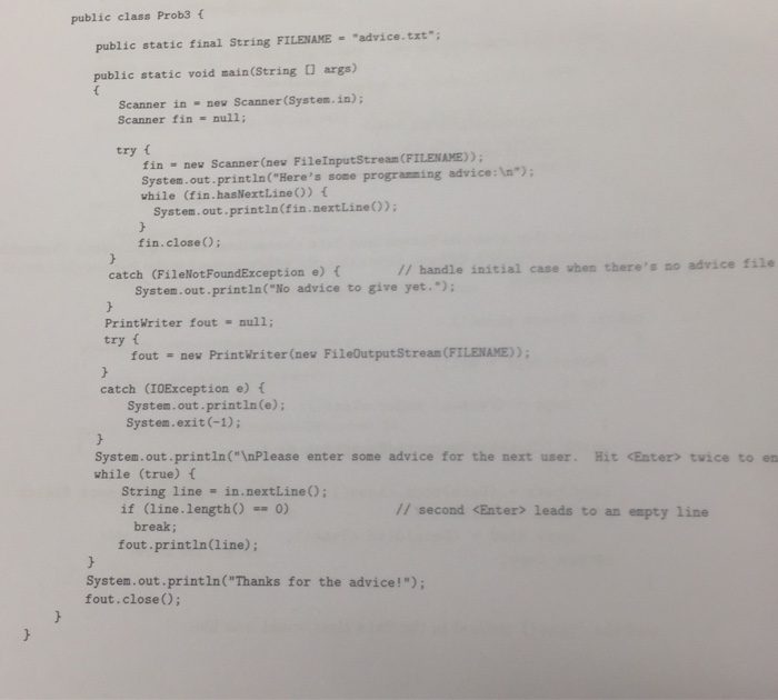 Solved public class Prob3 public static final String | Chegg.com