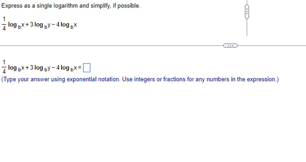 Solved Express as a single logarithm and simplify, if | Chegg.com