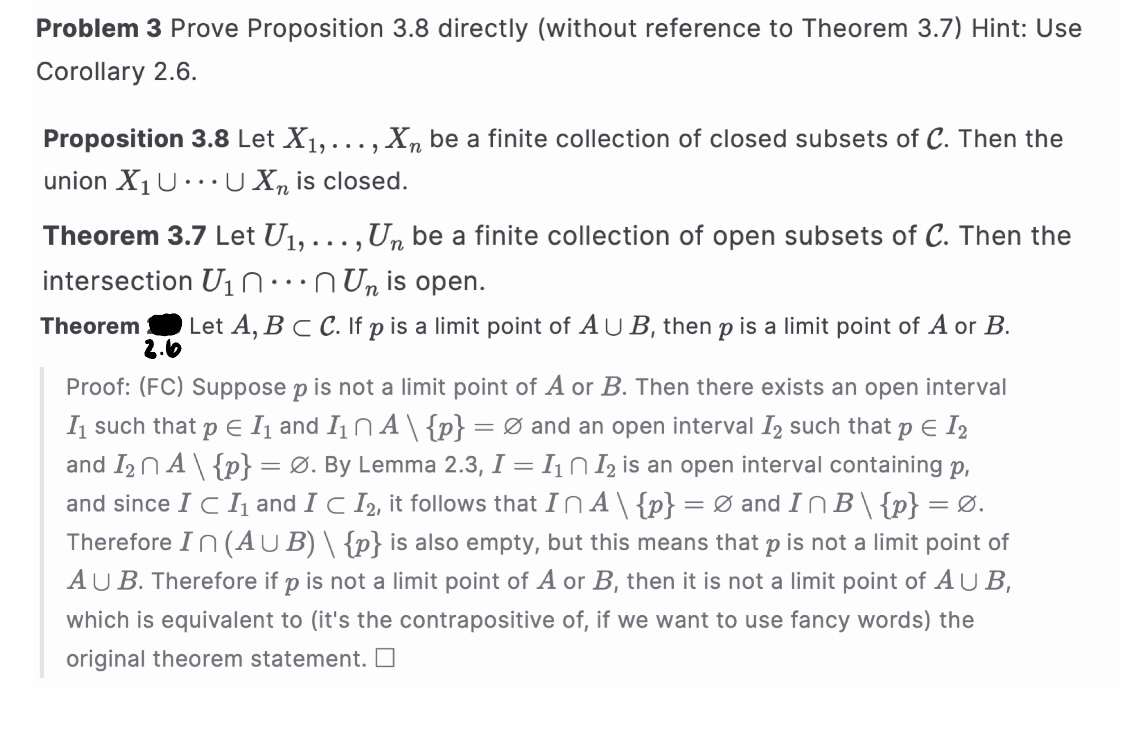 Solved Problem 3 ﻿Prove Proposition 3.8 ﻿directly (without | Chegg.com