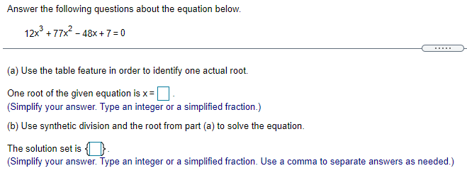 Solved Answer the following questions about the equation | Chegg.com