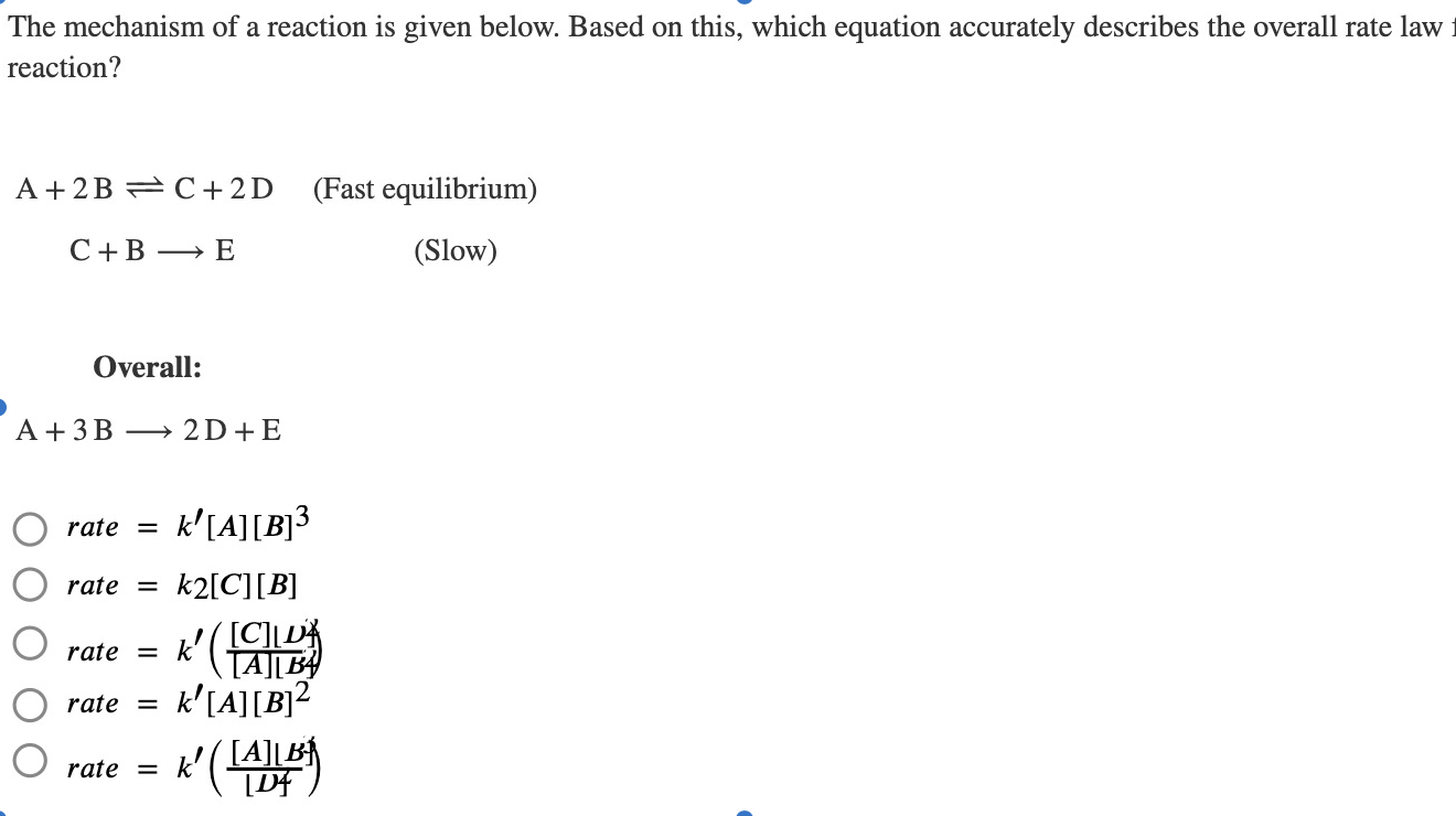 Solved The mechanism of a reaction is given below. Based on | Chegg.com