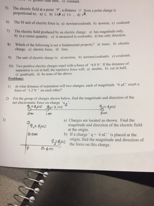 Solved The electric field at a point 'P', a distance 'r' | Chegg.com