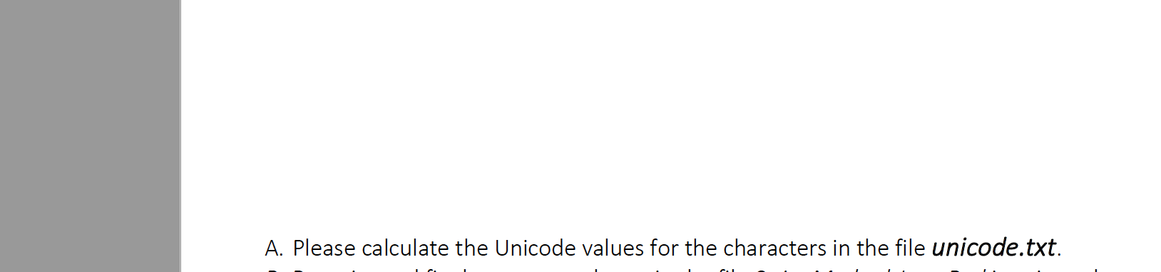 A. Please calculate the Unicode values for the | Chegg.com