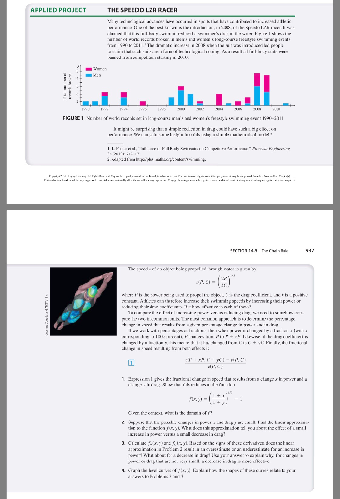 Solved APPLIED PROJECT THE SPEEDO LZR RACER Many | Chegg.com