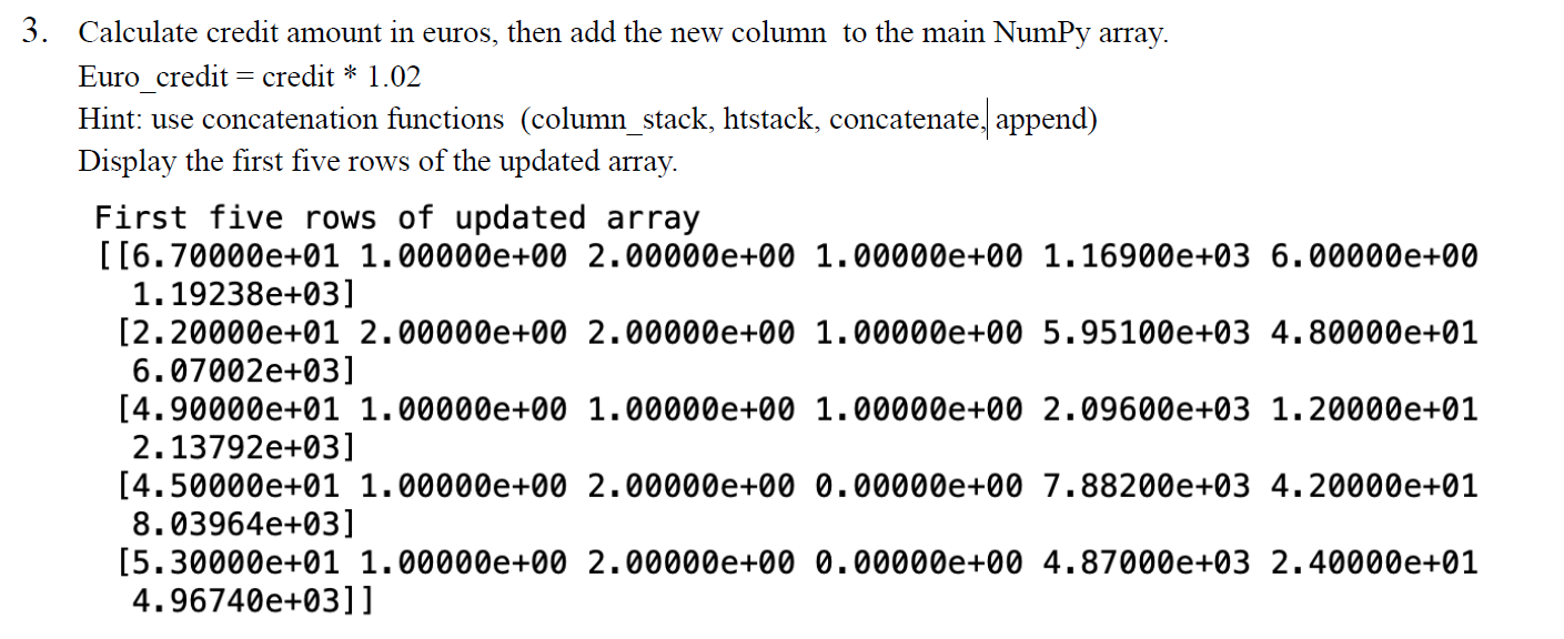 Solved Calculate credit amount in euros, then add the new | Chegg.com