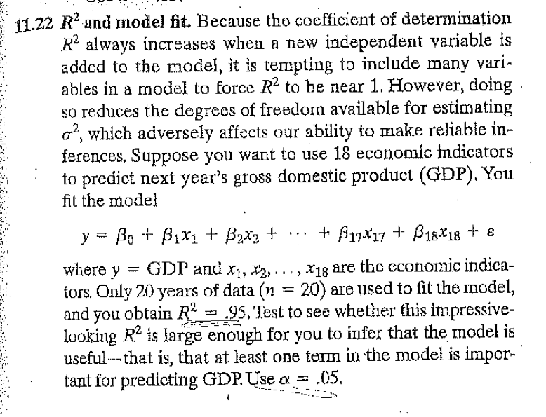 Solved 11 22 R And Model Fit Because The Coefficient Of