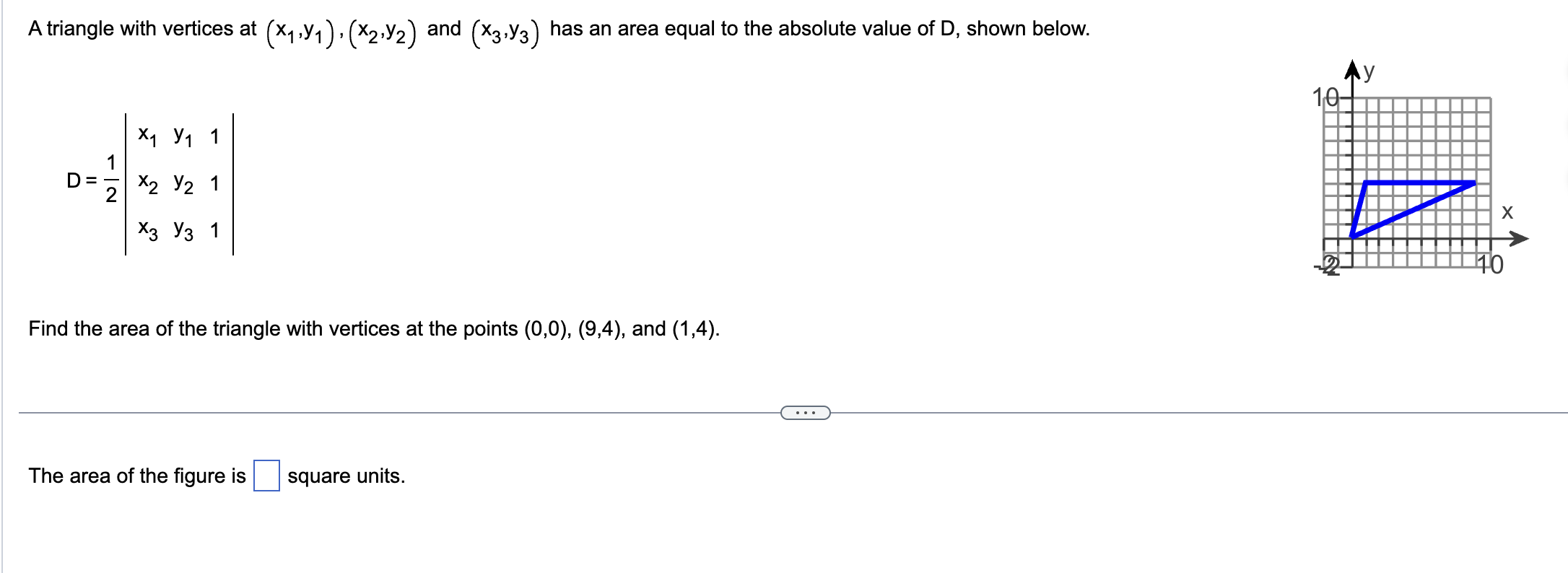 Solved A triangle with vertices at (x1,y1),(x2,y2) and | Chegg.com