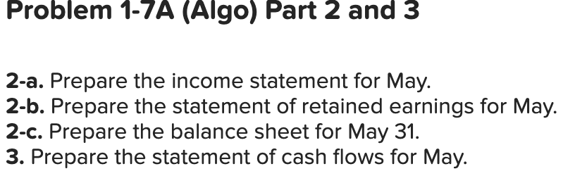 Solved Problem 1-7A (Algo) Analyzing transactions and | Chegg.com