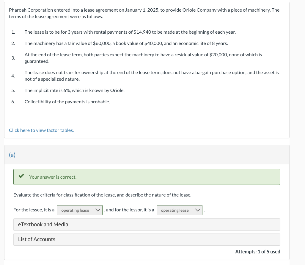 Solved Pharoah Corporation entered into a lease agreement on | Chegg.com
