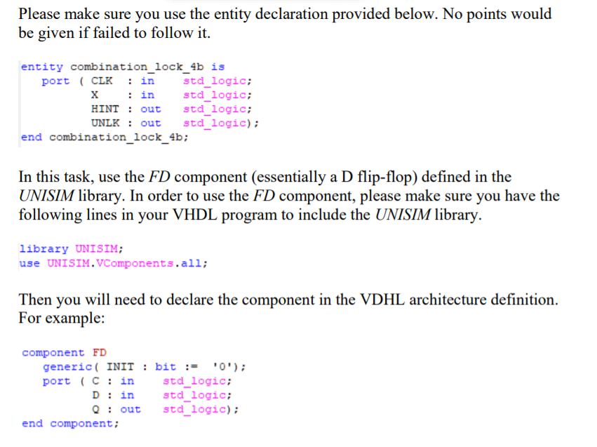 Solved Finite State Machine Fsm Write A Vhdl Program To 