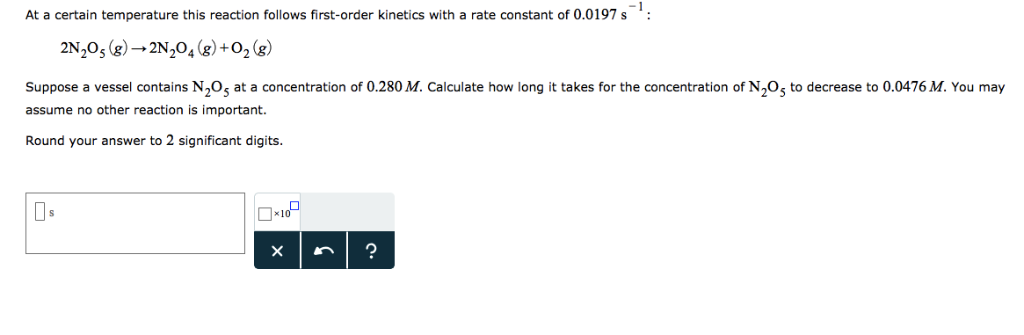 Solved At A Certain Temperature This Reaction Follows