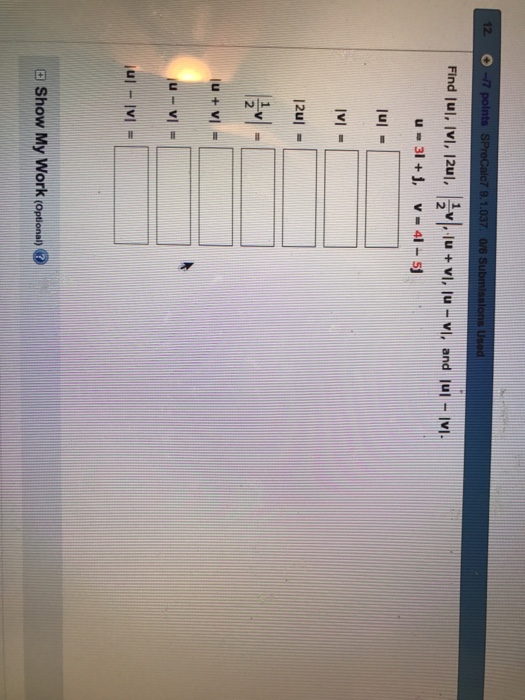 Solved Find |u|, |2u|, |1/2v|, |u + v|, |u - v|, and |u| - | Chegg.com Solved Find |u|, |2u|, |1/2v|, |u + v|, |u - v|, and |u| - | Chegg.com