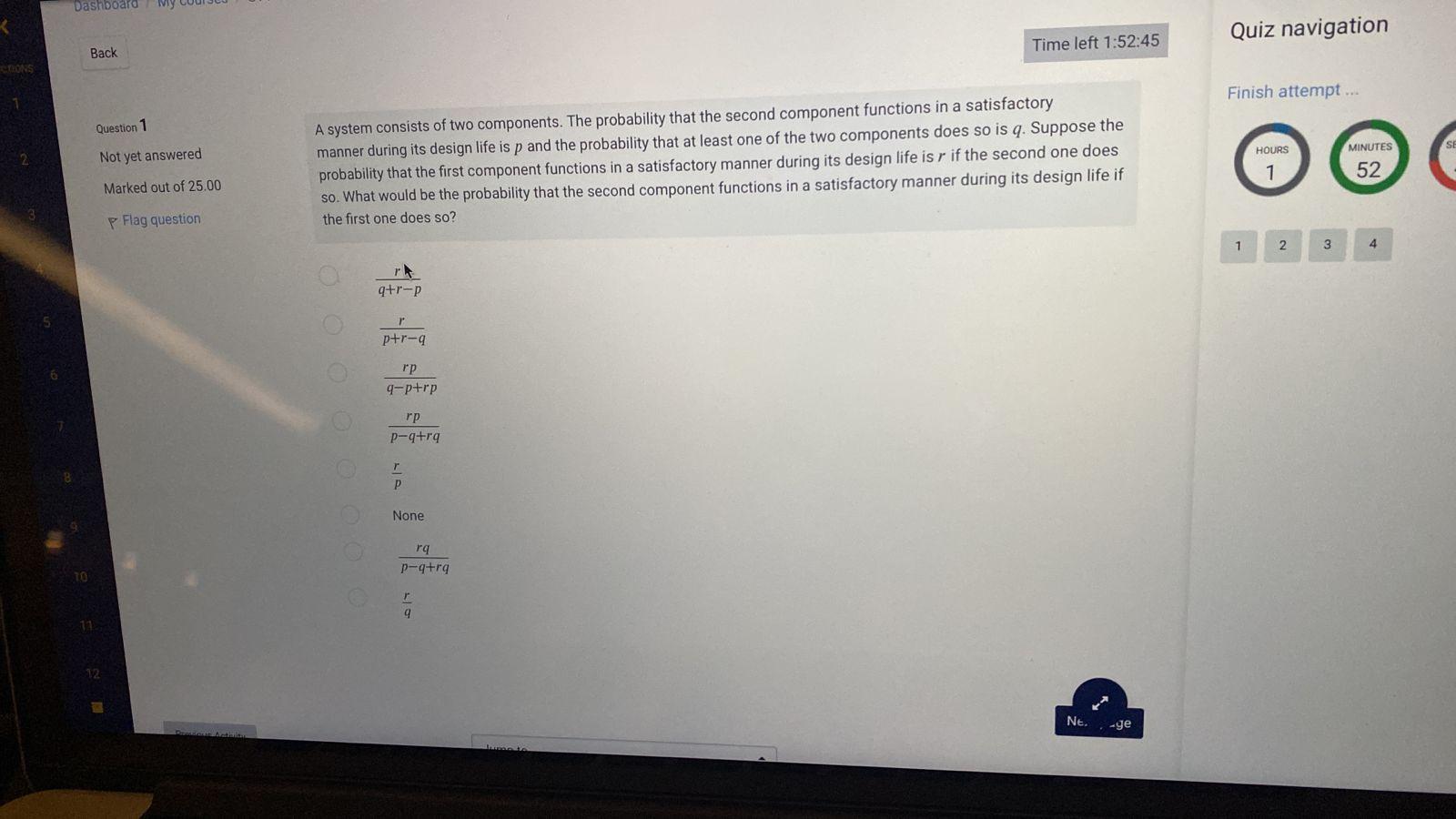 Solved Quiz navigation Question 1 A system consists of two | Chegg.com