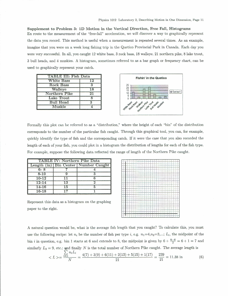 Physics 1012 Laboratory 2, Describing Motion in One | Chegg.com
