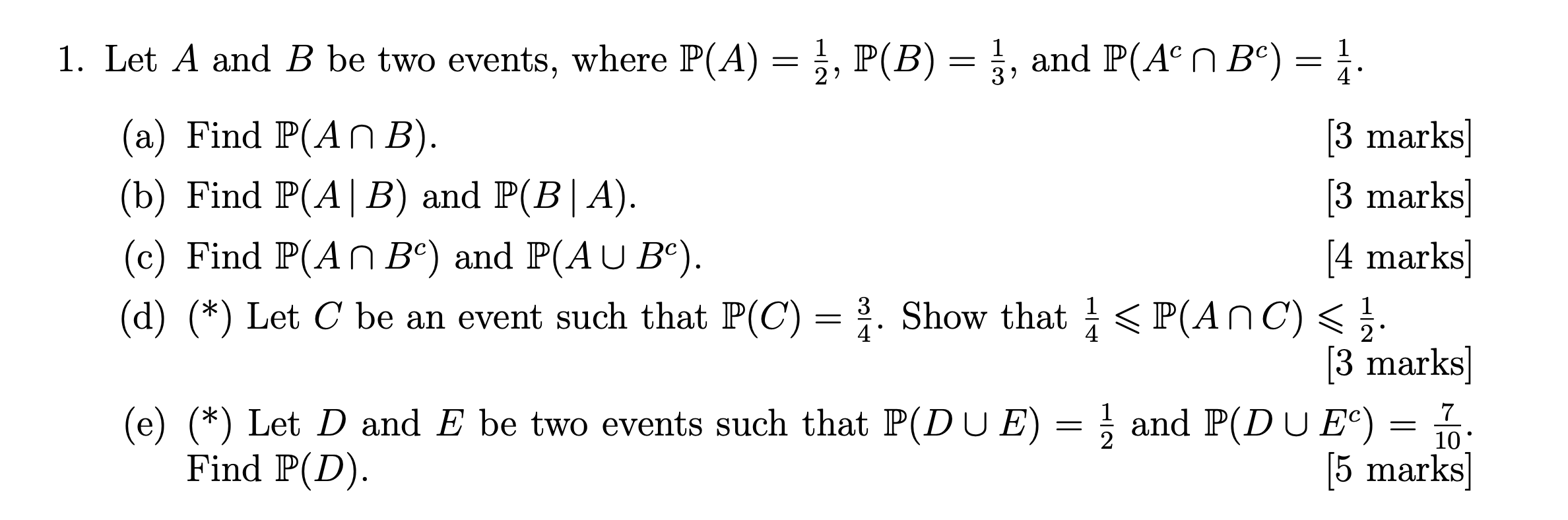 Solved Let A And B Be Two Events Where P A 21 P B 31 And