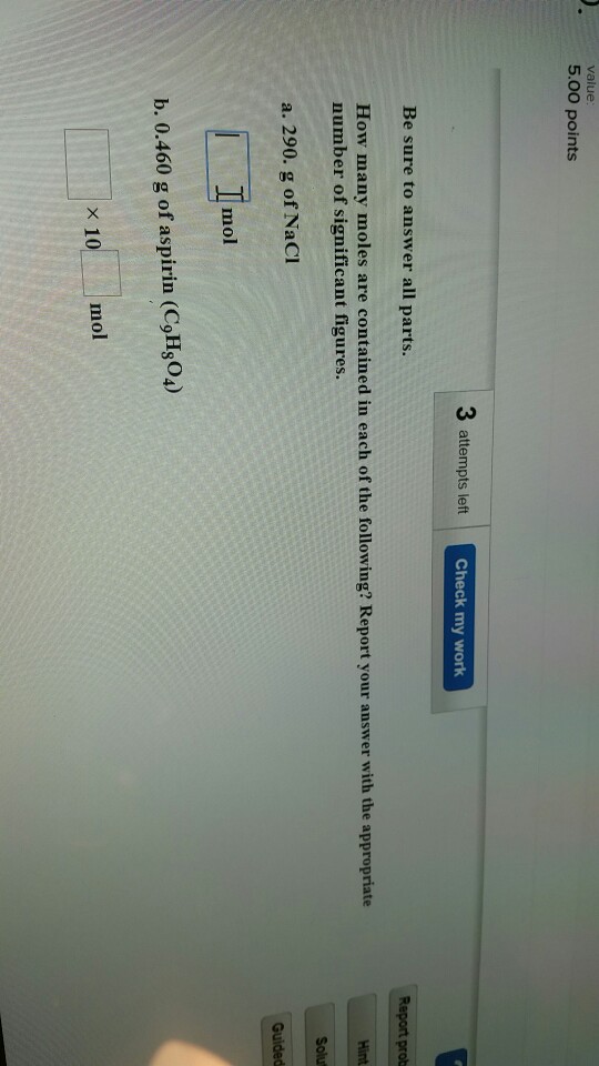 Solved value 5.00 points 3 attempts left Check my work Be | Chegg.com