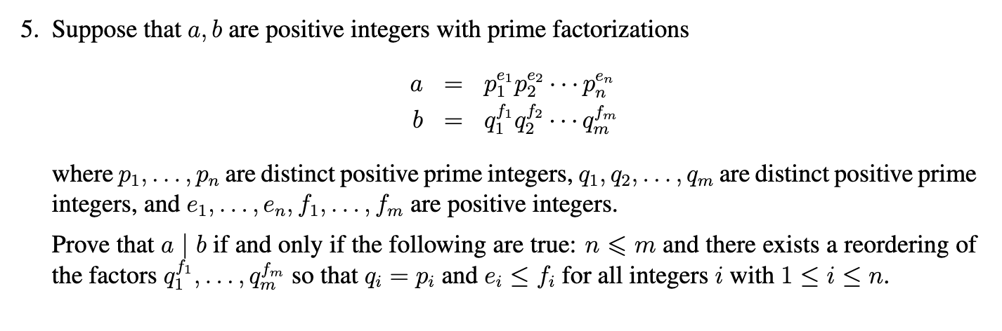Solved 5. Suppose that a,b are positive integers with prime | Chegg.com