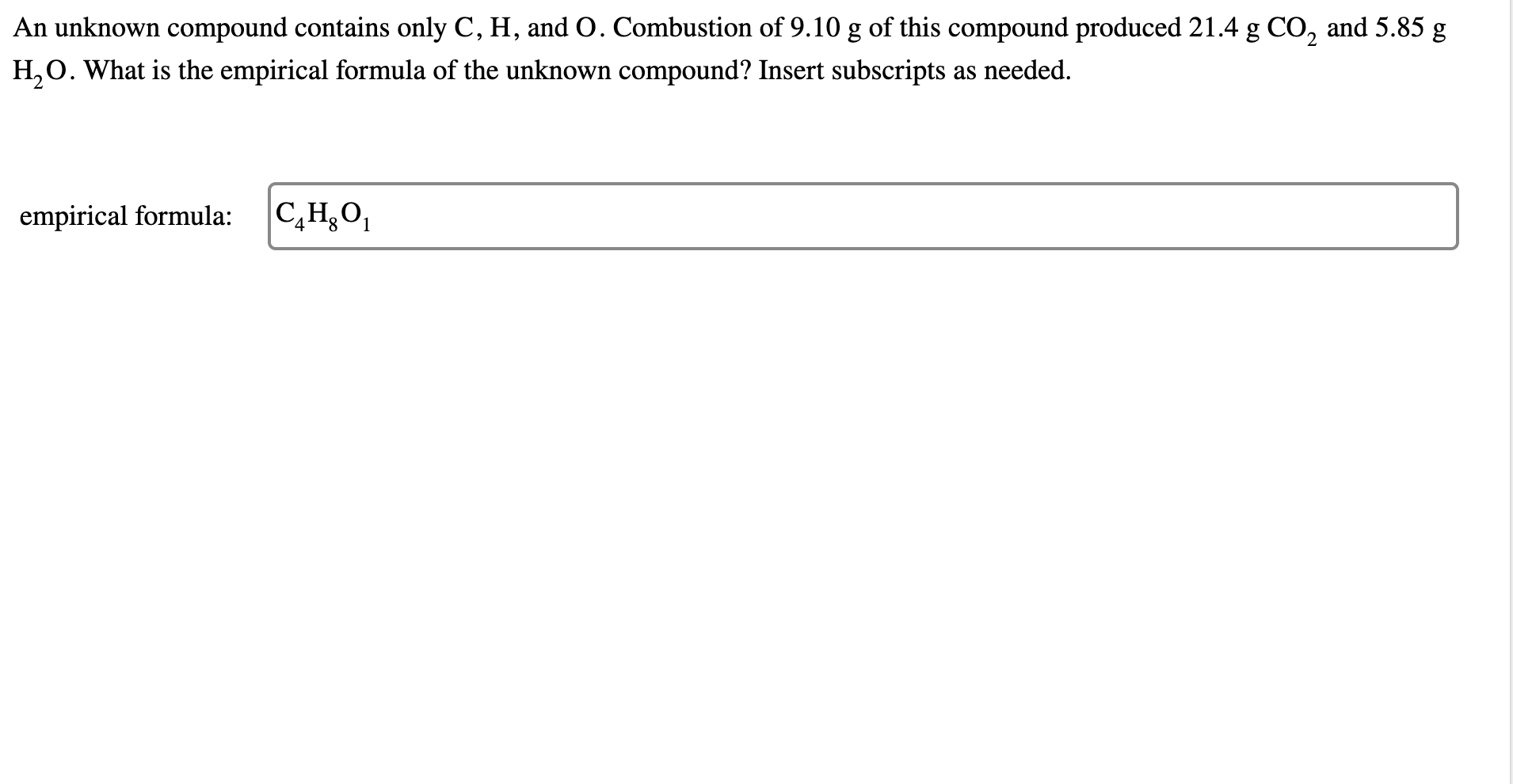 Solved An unknown compound contains only C, H, and O. | Chegg.com