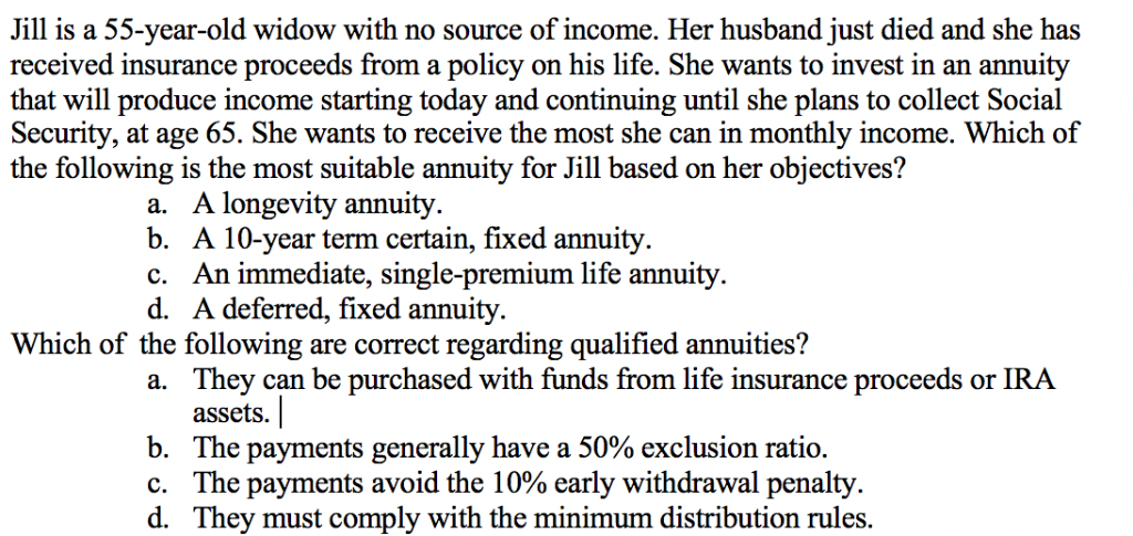 Solved Jill is a 55-year-old widow with no source of income. | Chegg.com