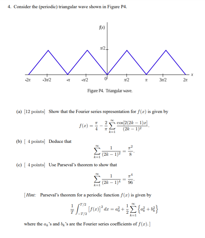 Solved 4. Consider the (periodic) triangular wave shown in | Chegg.com