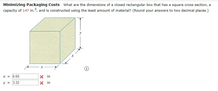 Solved Minimizing Packaging Costs What are the dimensions of | Chegg.com