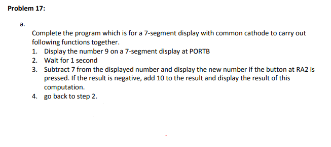 Solved Problem 17: a. Complete the program which is for a | Chegg.com