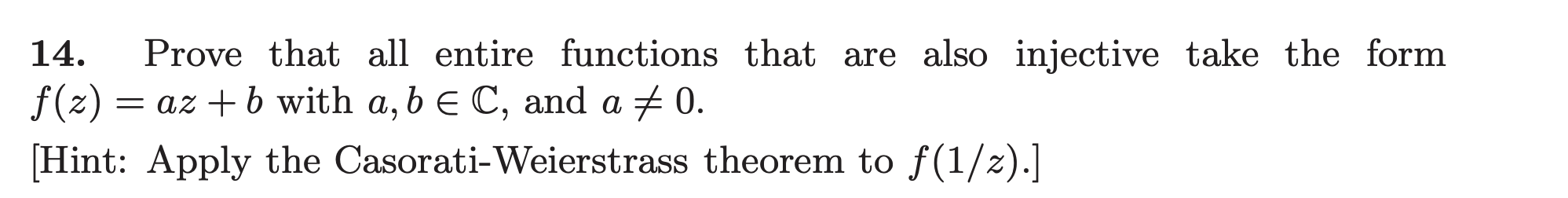 Solved 14. Prove that all entire functions that are also | Chegg.com