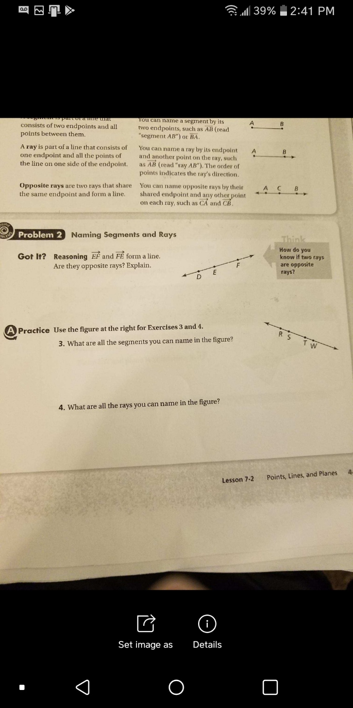 Solved Full 39% 12:41 PM WICK consists of two endpoints and | Chegg.com