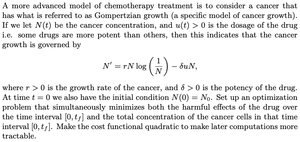 Solved A more advanced model of chemotherapy treatment is to | Chegg.com