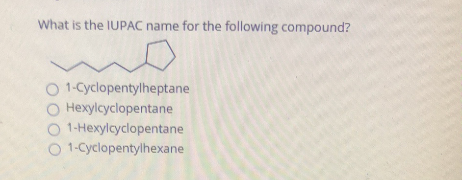 Solved What is the IUPAC name for the following compound? O | Chegg.com