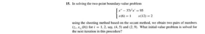 1s In Solving The Two Point Boundary Value Problem