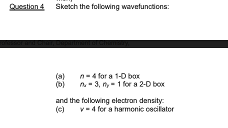 Solved Question 4 Sketch the following wavefunctions: (a) | Chegg.com