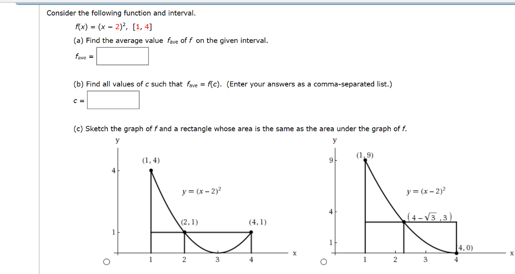 Solved Consider the following function and interval. (a) | Chegg.com