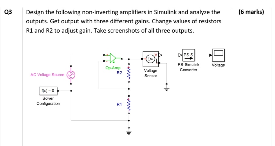 Solved Q3 ﻿Design the following non-inverting amplifiers in | Chegg.com