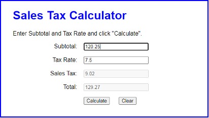 Solved My code isn't calculating the sales tax and the | Chegg.com